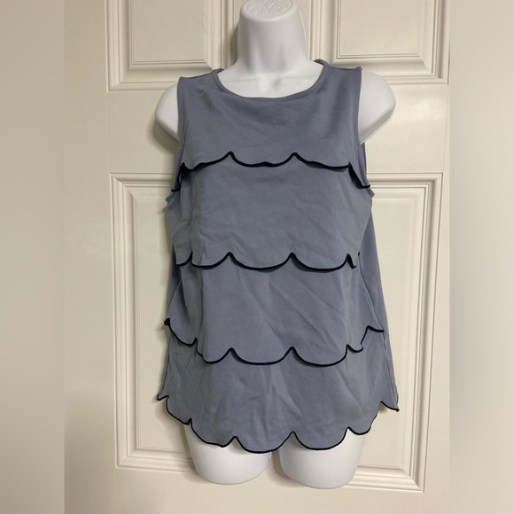 Ann Taylor | Tops | 2 Ann Taylor Slate Blue Scallop Tiered Top | Poshmark